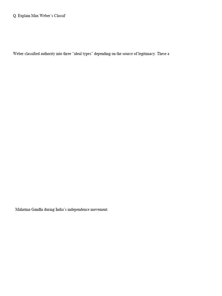 Max Weber Classification of Authority | PDF | Power (Social And ...