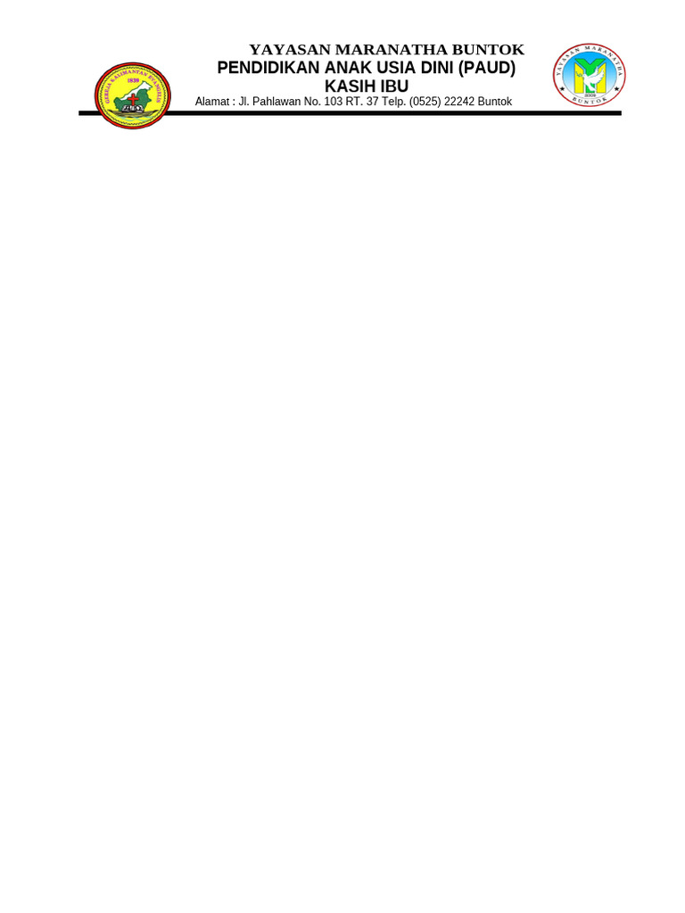 Kop Surat Paud | PDF