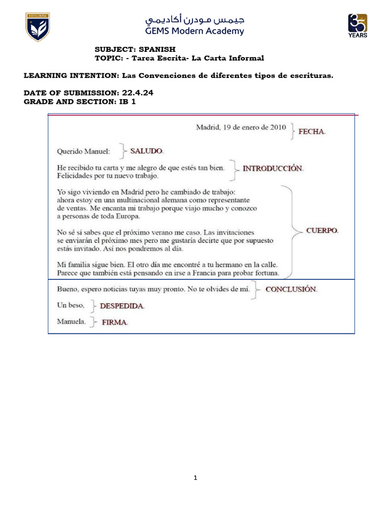 La Carta Informal | PDF