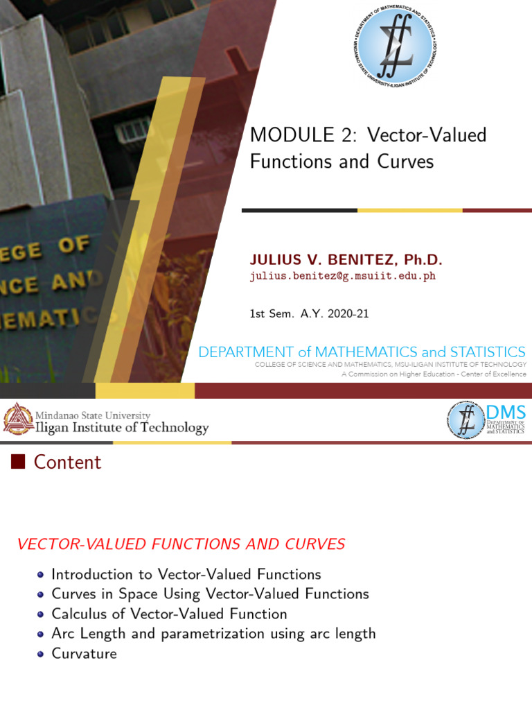 MODULE-2-VECTOR-VALUED-FUNCTION | PDF | Function (Mathematics) | Curve