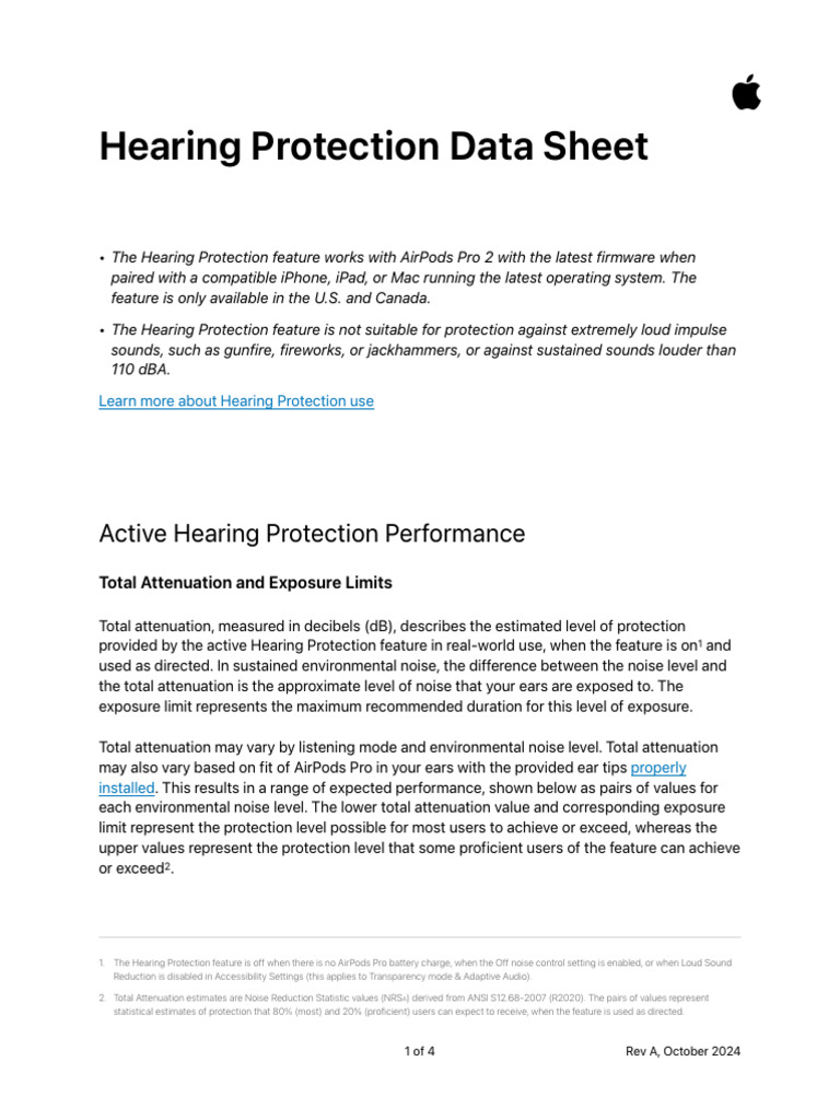 Airpods Hearing Protection | PDF | Noise | Decibel