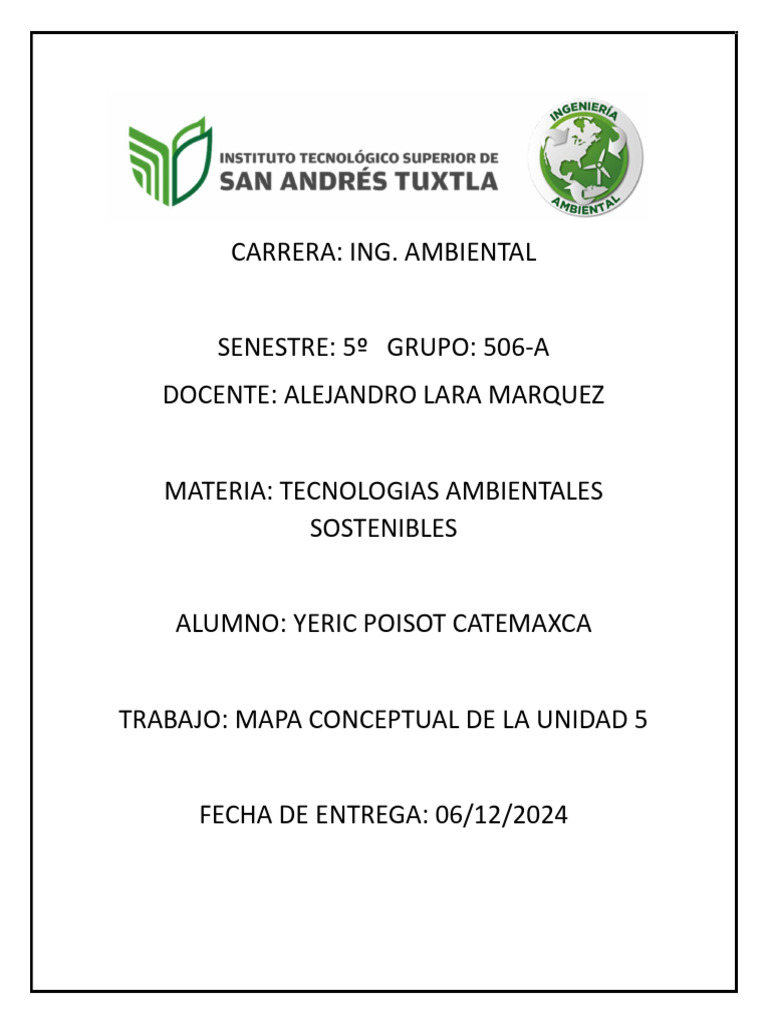 Map Com u5 Yeric.p.c. | PDF | Sustentabilidad | Transferencia de calor
