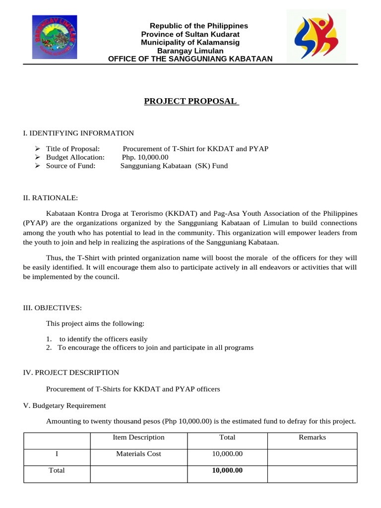 Project Proposal For Kkdat and Pyap Tshirt | PDF