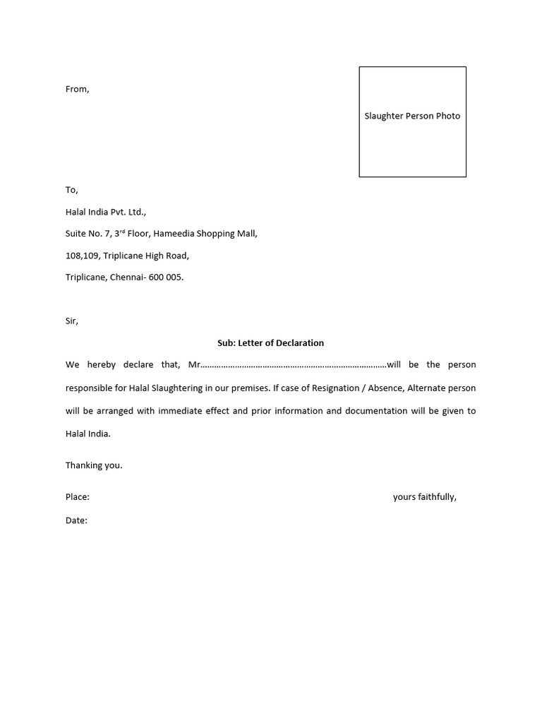 Slaughter Person Form | PDF