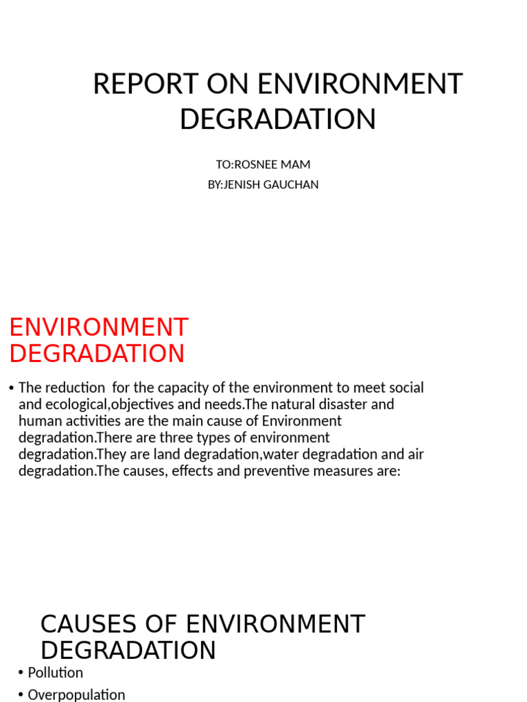 Report On Environment Degradation | PDF