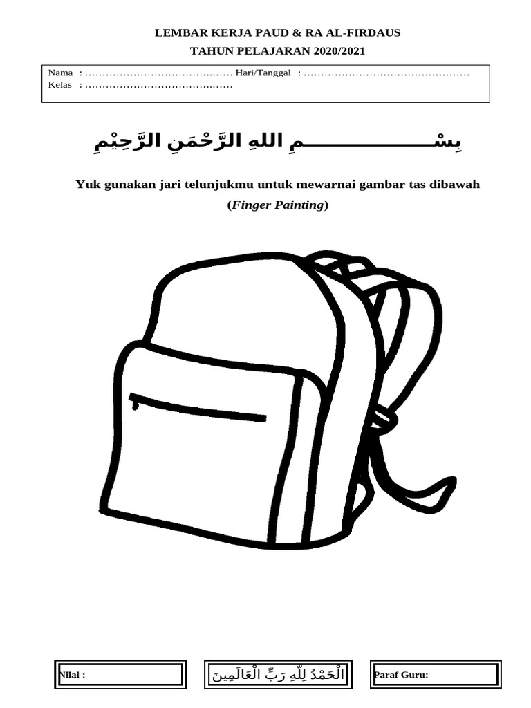 WORK SHEET PG (Finger Painting Tas) | PDF