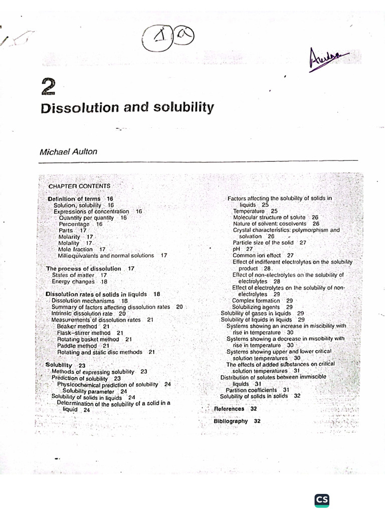 Dissolution & Solubility | PDF