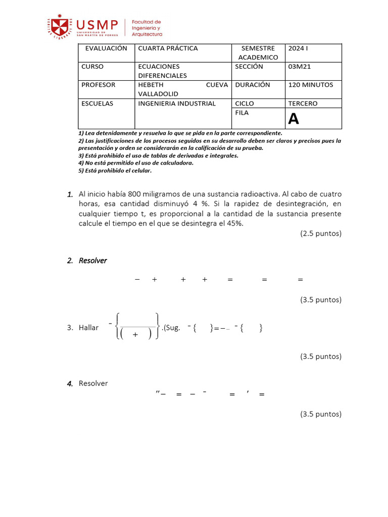 Practica 4 de Edo 2024-I | PDF