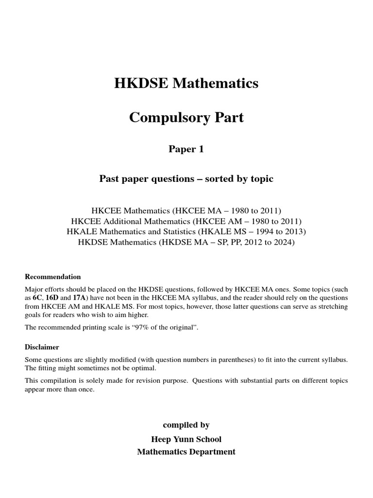 Paper 1 (Up to 2024) - Questions | PDF | Trigonometry | Logarithm