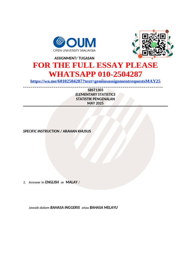 SBST1303 Elementary Statistics | PDF | Mean | Mode (Statistics)