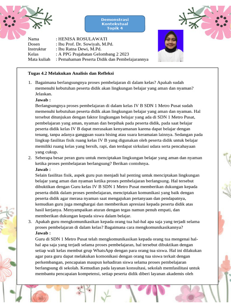 Henisa Rosulawati Topik 4 Demonstrasi Kontekstual PPDP | PDF