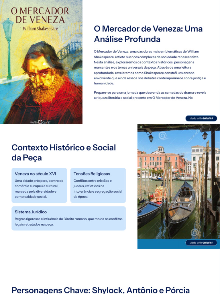 O Mercador de Veneza Uma Analise Profunda | PDF | O Mercador de Veneza