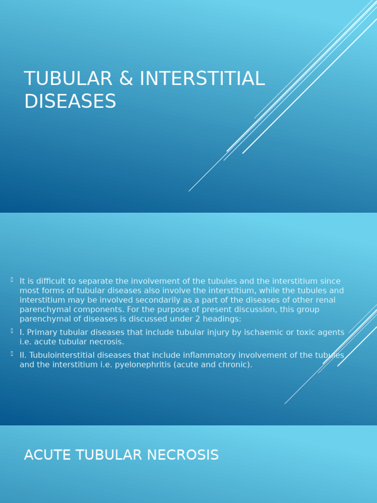 Tubular and Interstitial Kidney Diseases | PDF | Kidney | Urinary Tract ...