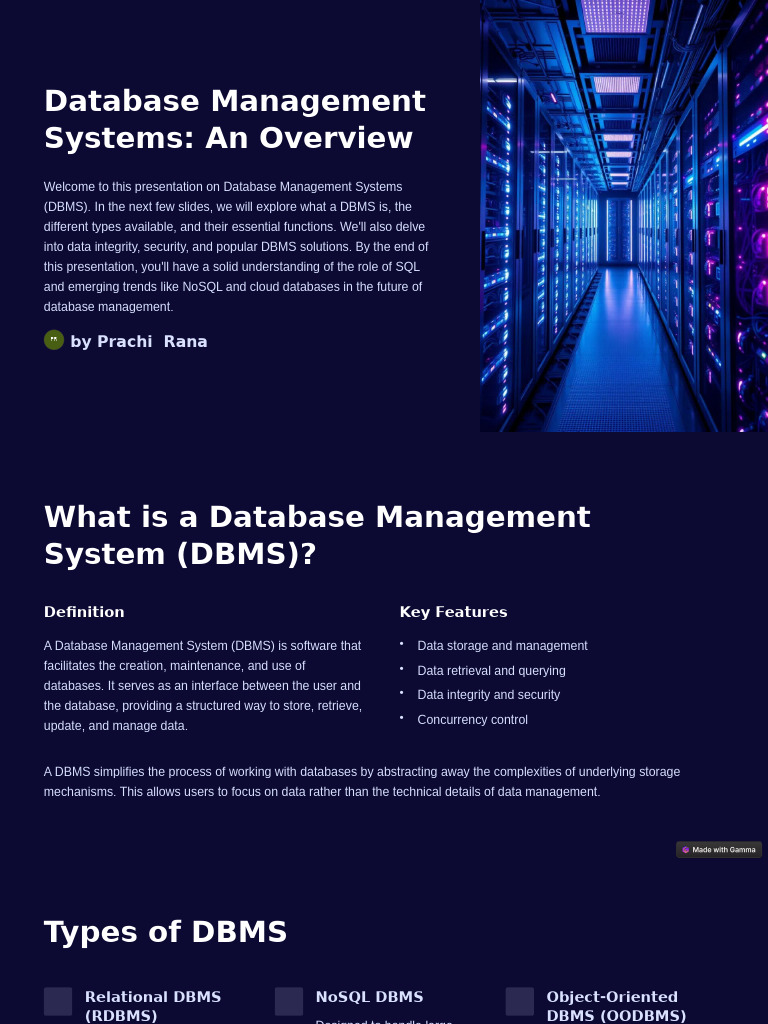 Database Management Systems An Overview Pdf Databases Relational