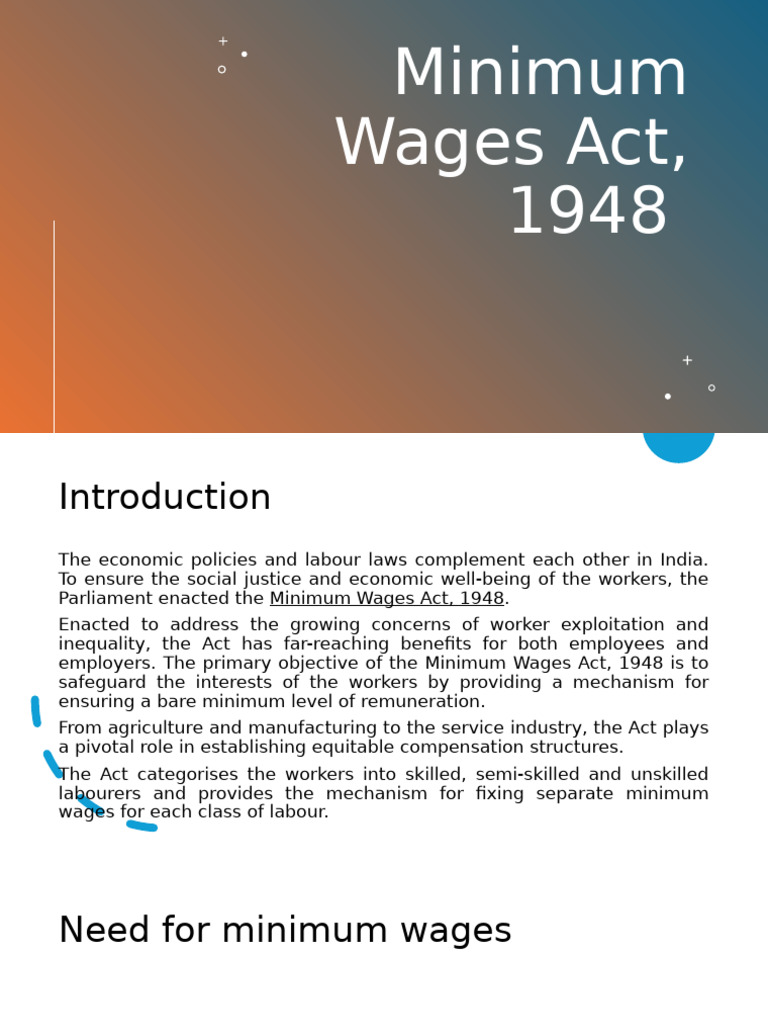 Overview of Minimum Wages Act, 1948 | PDF | Cost Of Living | Employment