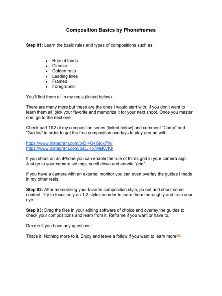 Composition Basics by Phoneframes | PDF