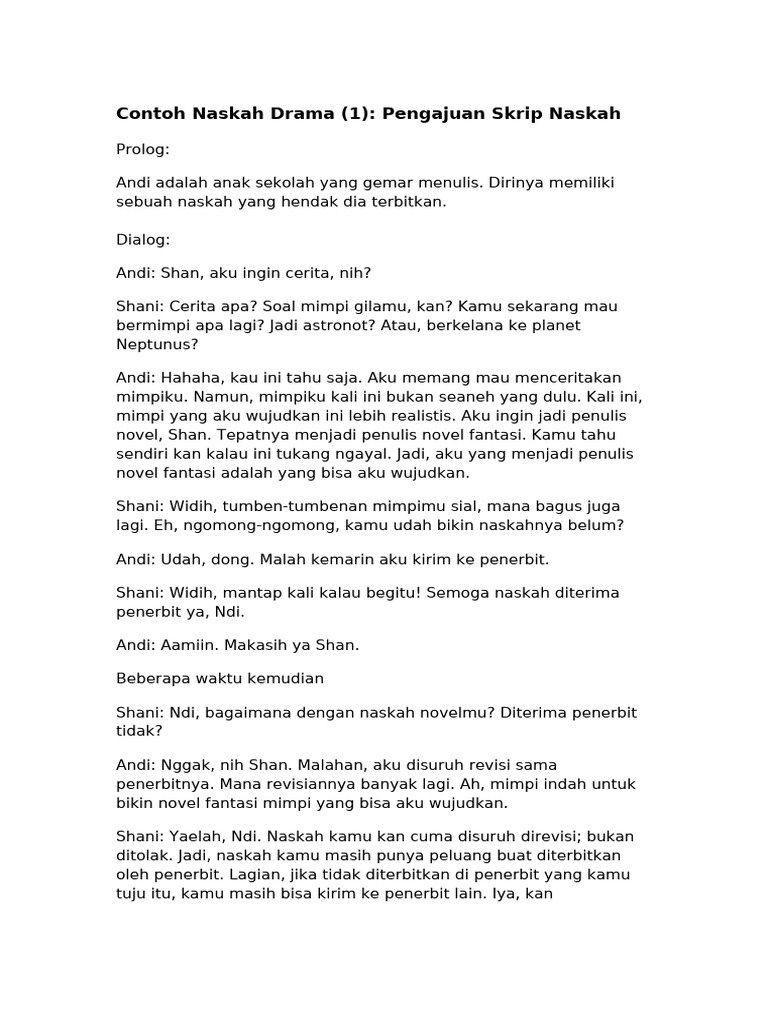 Contoh Naskah Drama | PDF