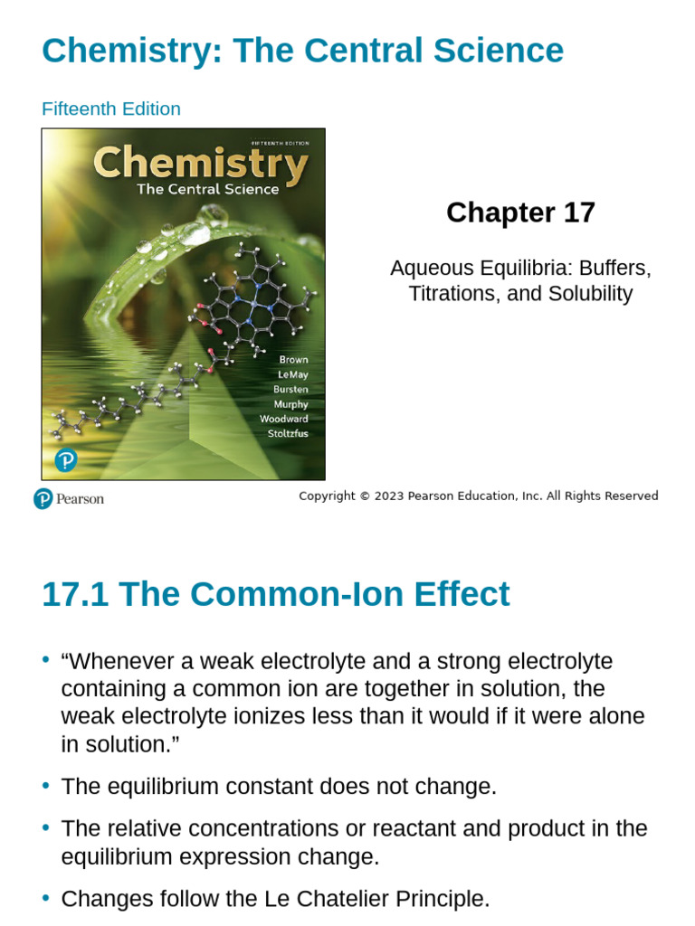 Blb15 Chem Ch17 Lecture PPT Accessible | PDF | Acid | Buffer Solution