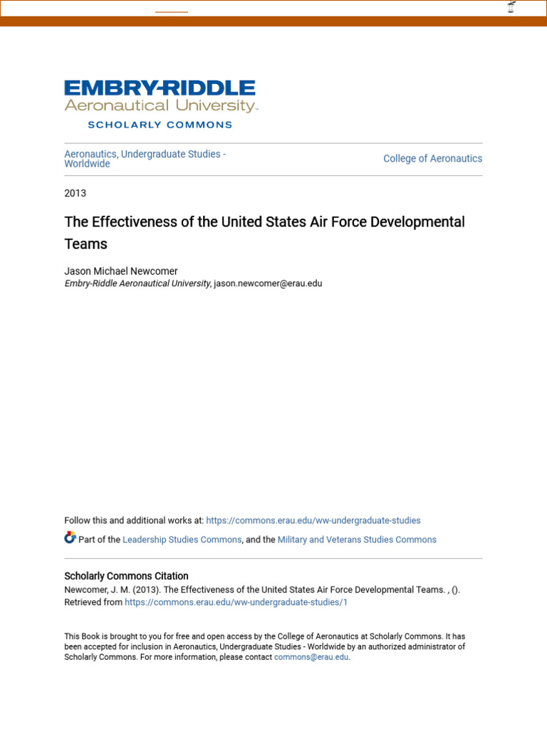 The Effectiveness of The United States Air Force Developmental The ...