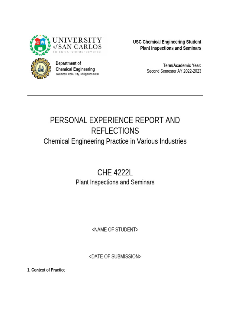 Personal Experience Report - Plant Inspection | PDF | Cognition
