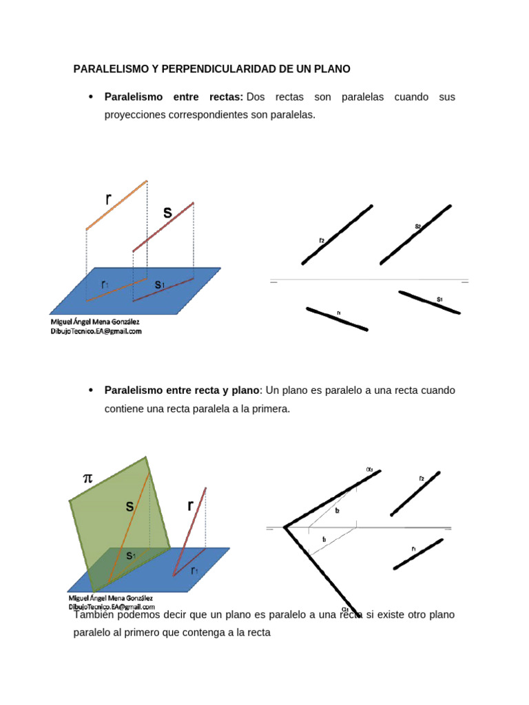 Paralelismo y Perpendicularidad en Planos | PDF | Perpendicular | Ángulo
