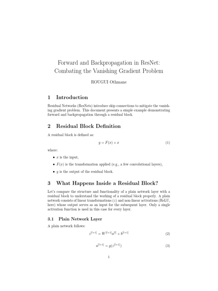 CH2.3 - Resnet Backpropagation Well Explained | PDF | Computational Science | Algorithms