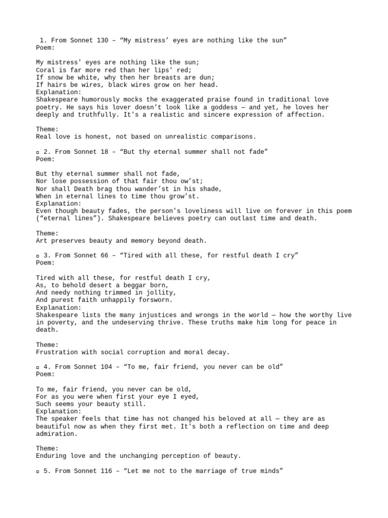 Shakespeare Sonnets Part3 | PDF | Literary Criticism | Stanzaic Form