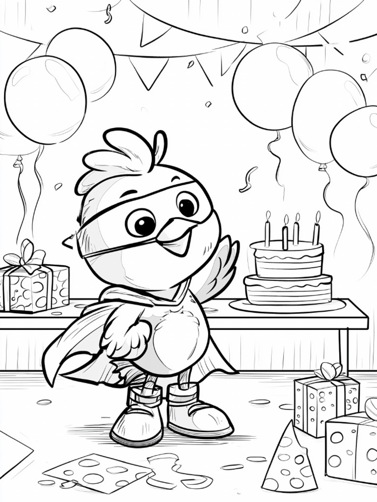Super Pollito - Colorear - Cumple | PDF