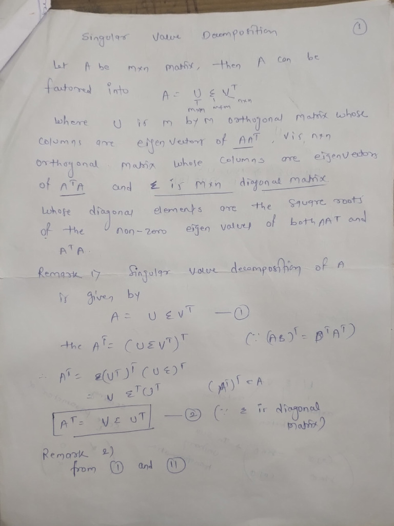 Linear Algebra SVD | PDF