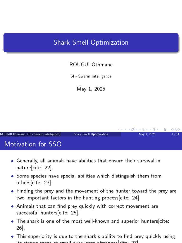 Shark Smell Optimization Beamer | PDF | Odor | Velocity