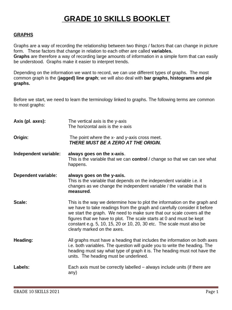 GR 10 LS Skills Booklet 2021 With Answers | PDF | Experiment | Hypothesis