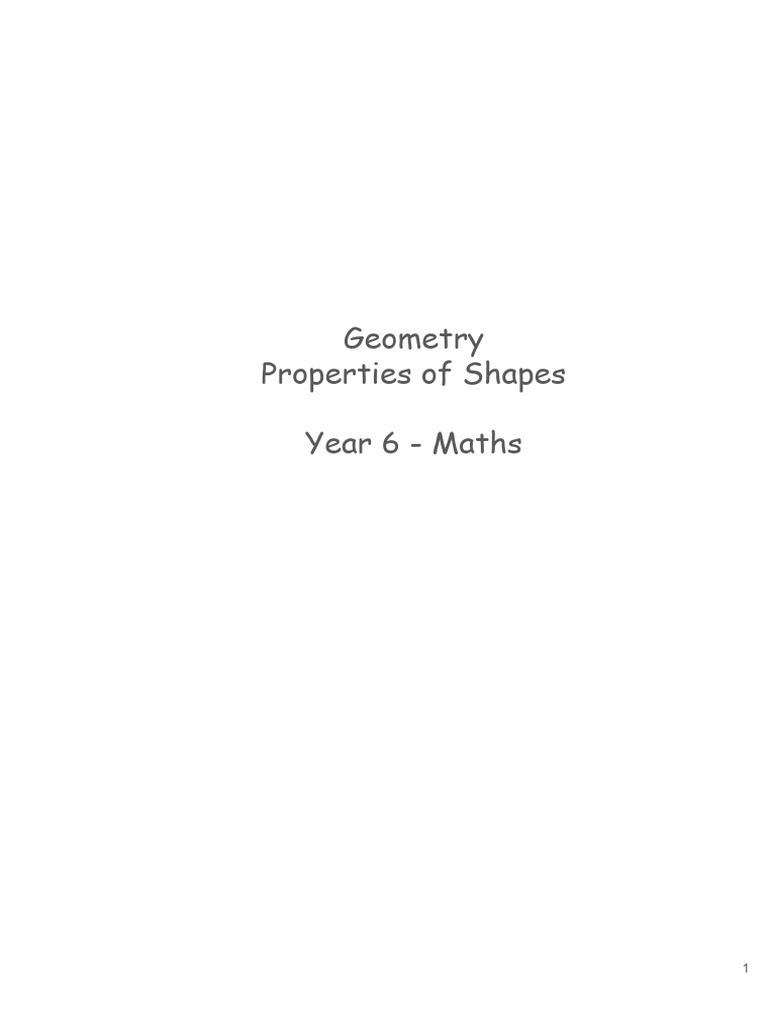 Y6 Geometry-Properties of Shapes Judy | PDF