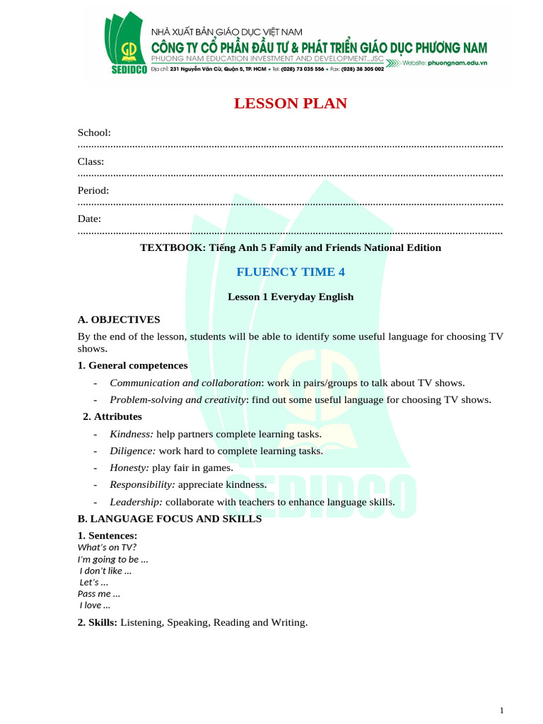 Ta 5 Ffne - Fluency Time 4 - Lesson 1 | PDF | Teachers | Cognition