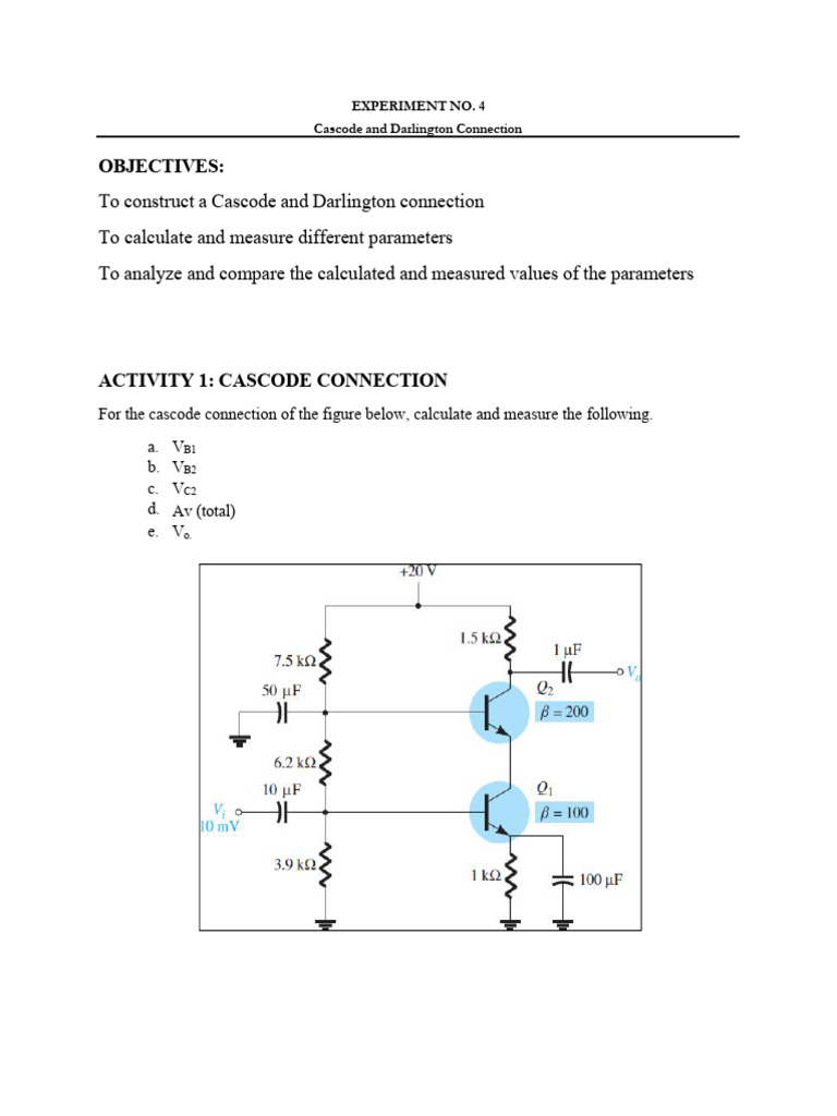 Cascode and Darlington Connection | PDF