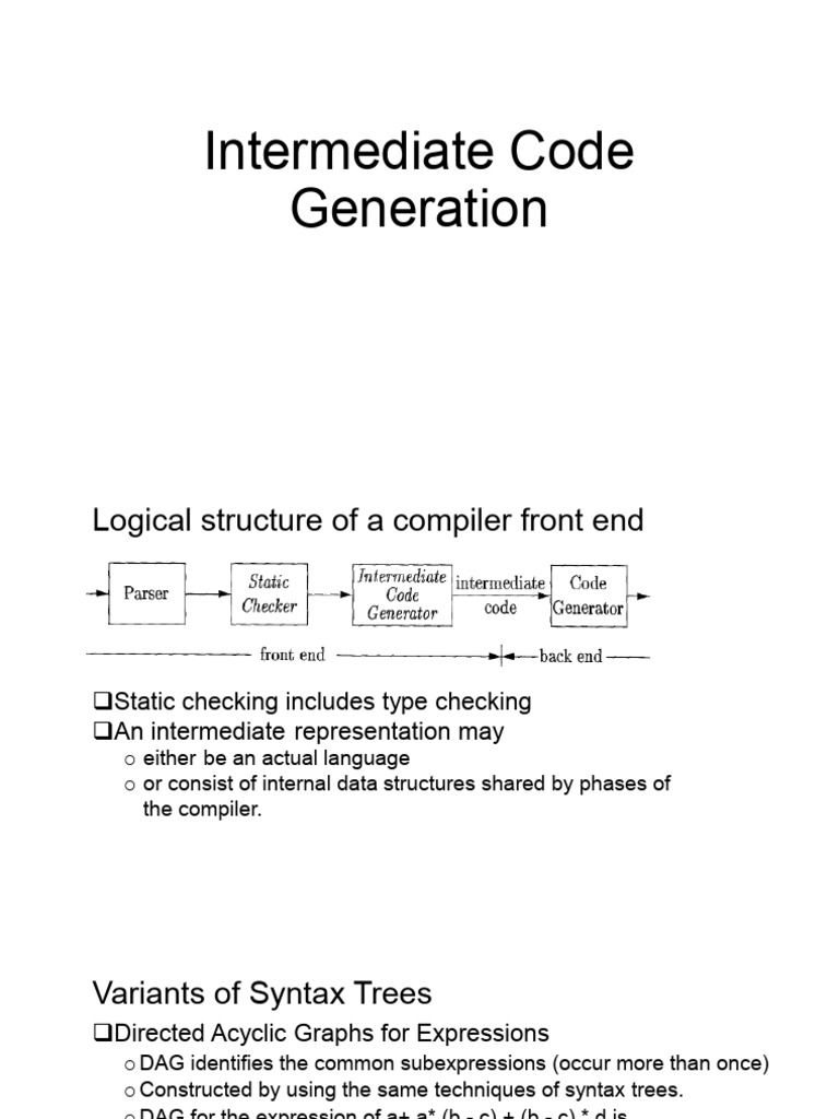 Intermediate Code Generation | PDF | Theoretical Computer Science | Software Development