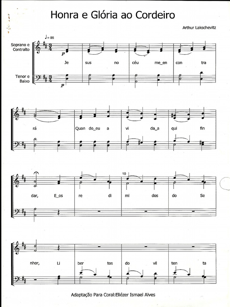 Honra e Glória Ao Cordeiro | PDF