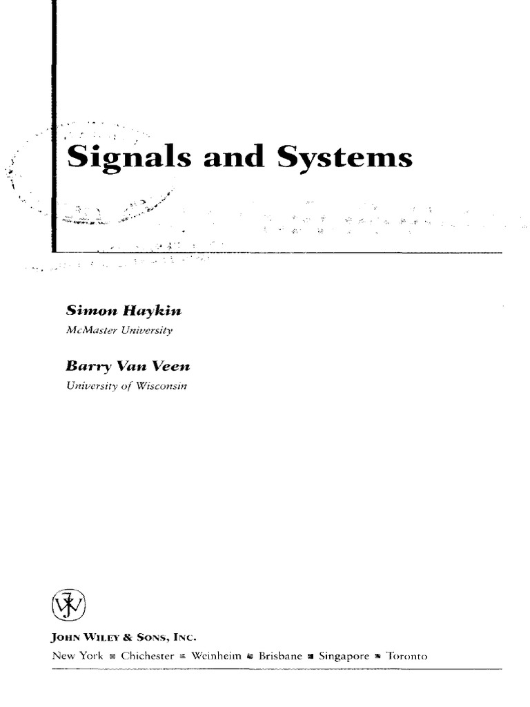 Signal and Systems Simon Haykin Wiley | PDF