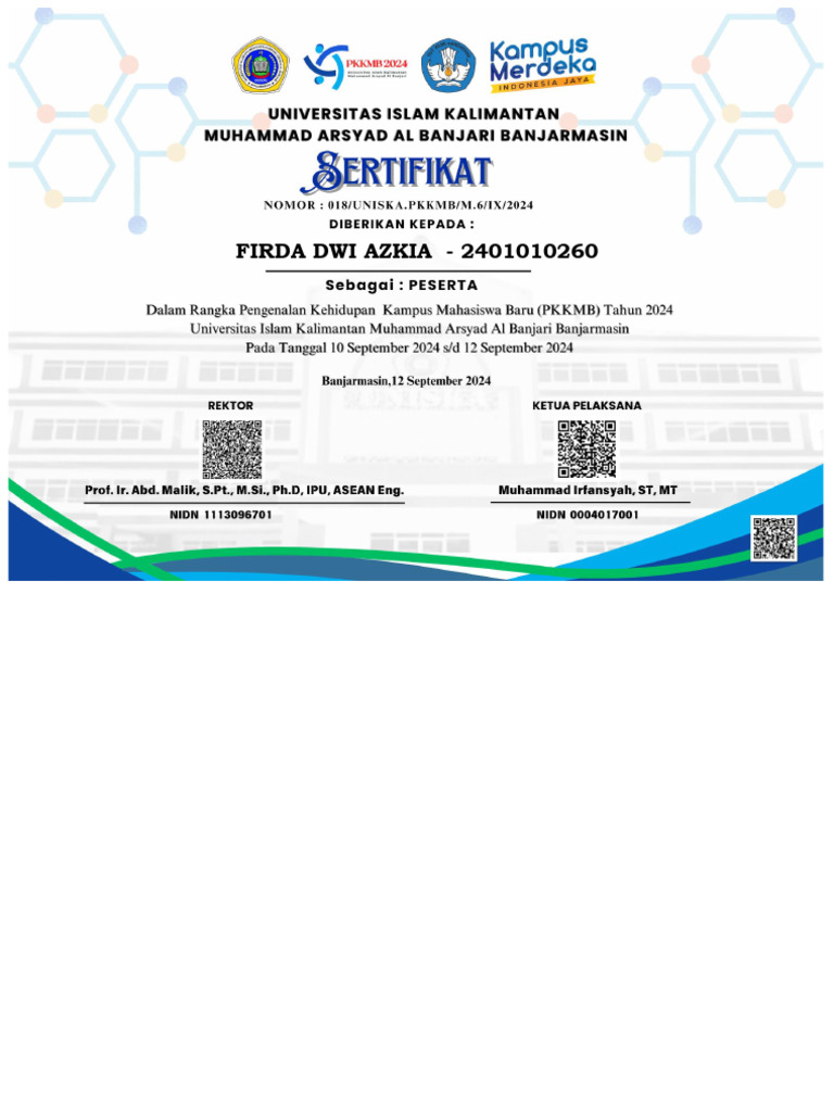 FIRDA DWI AZKIA - 2401010260-1 | PDF