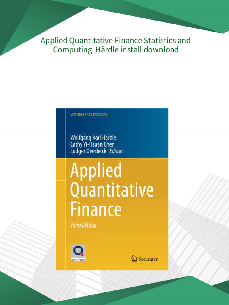 Applied Quantitative Finance Statistics and Computing Härdle PDF ...