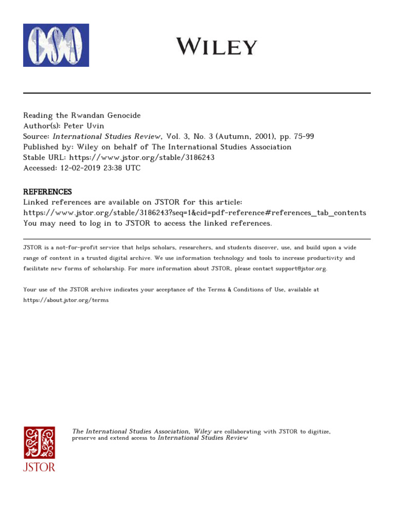 Reading the Rwandan Genocide | PDF | Hutu | Tutsi