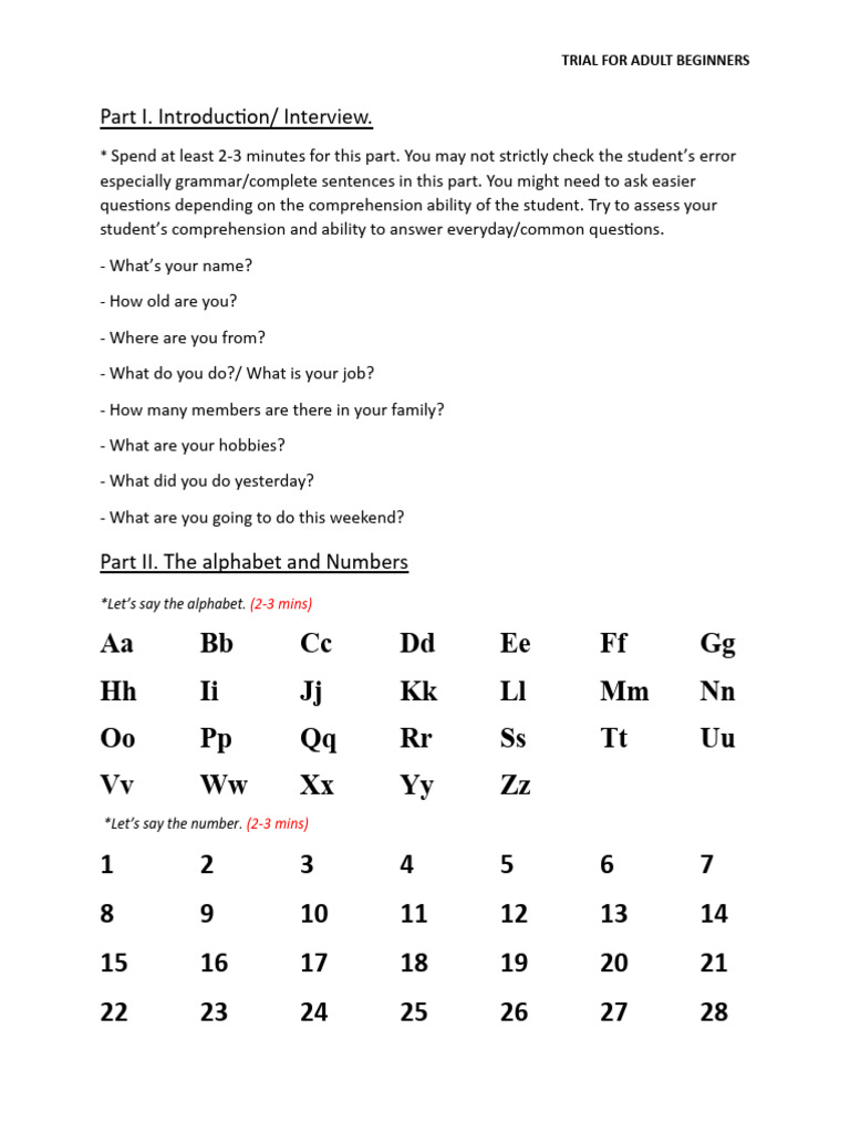 Trial For Adult Beginners | PDF
