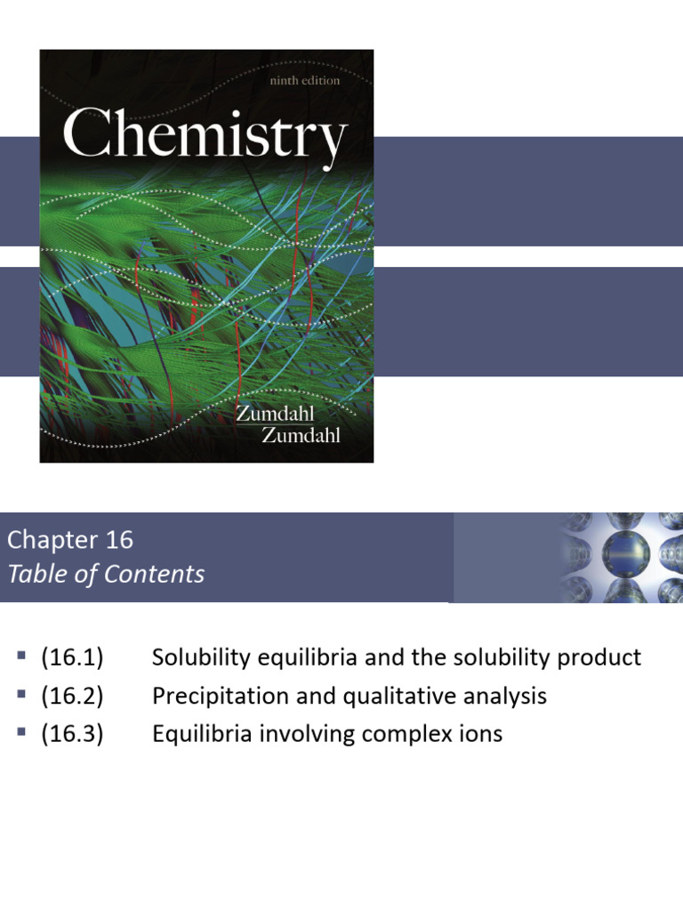 Solubility and Complex Ion Equilibria | PDF | Chemical Equilibrium | Solubility