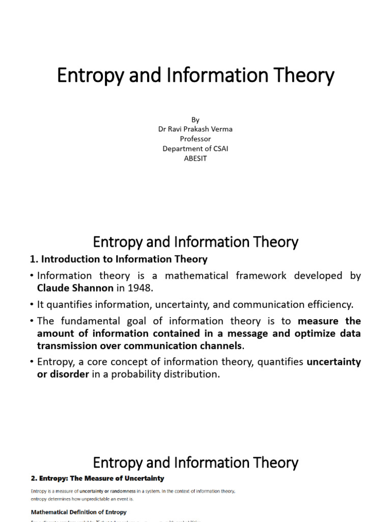 Entropy and Information Theory[1] | PDF