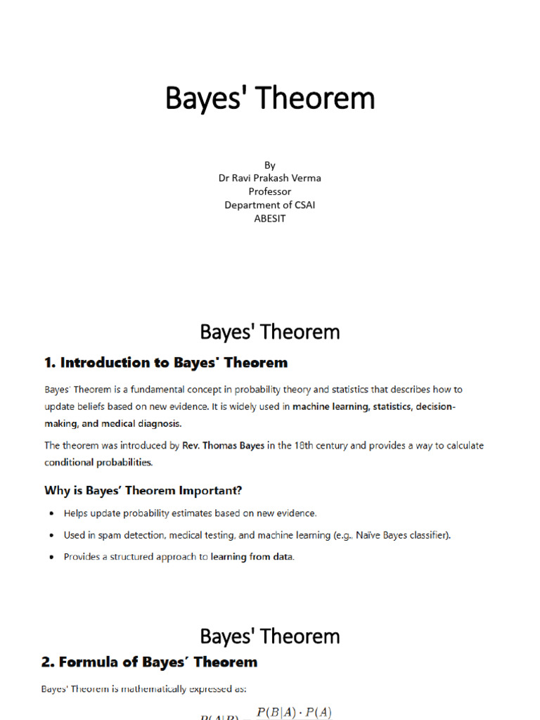 Bayes' Theorem[1] | PDF