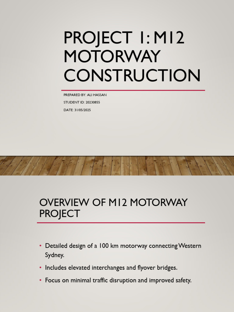 M12 Motorway Construction Presentation | PDF
