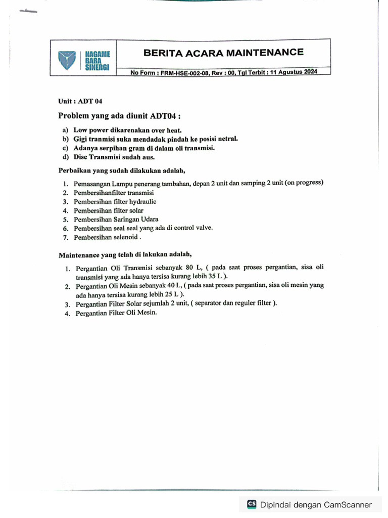 BA Maintenance ADT 04 | PDF