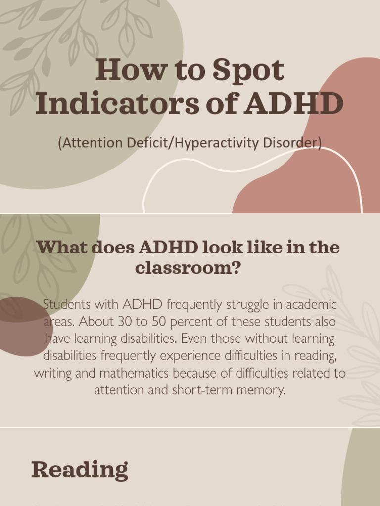 How To Spot Indicators of ADHD | PDF | Attention Deficit Hyperactivity ...