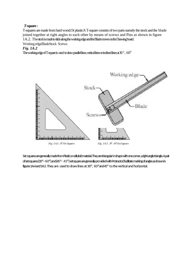 T-Square and Set Squares Guide | PDF