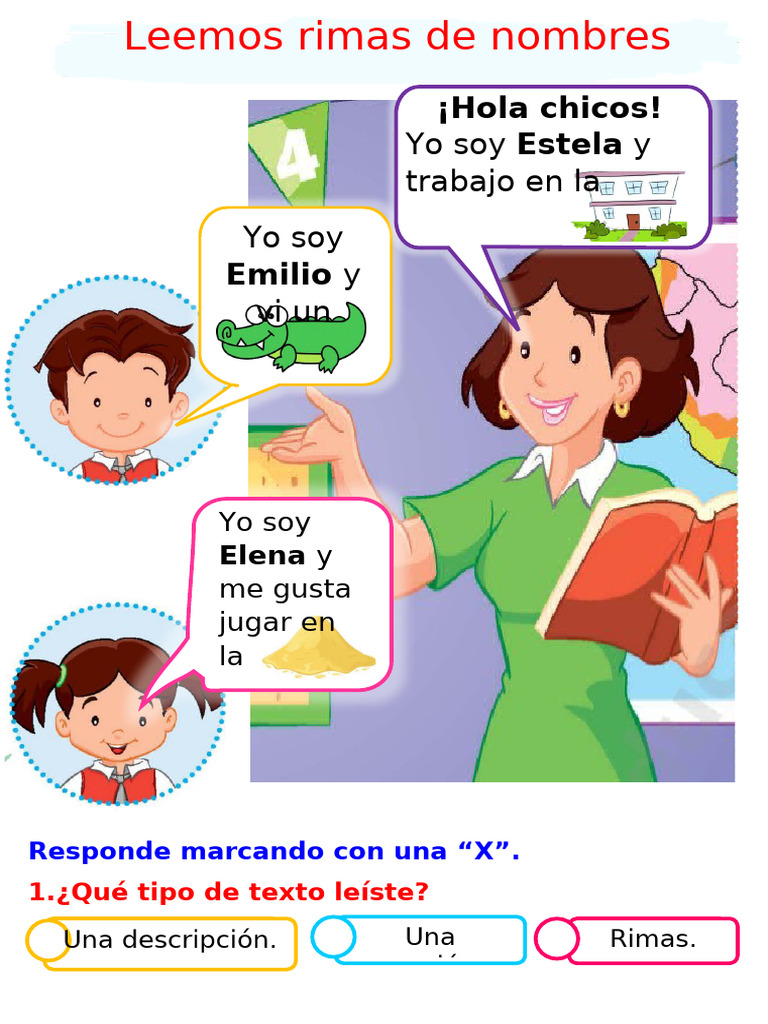 FICHA de Leemos Rimas de Nombres | PDF