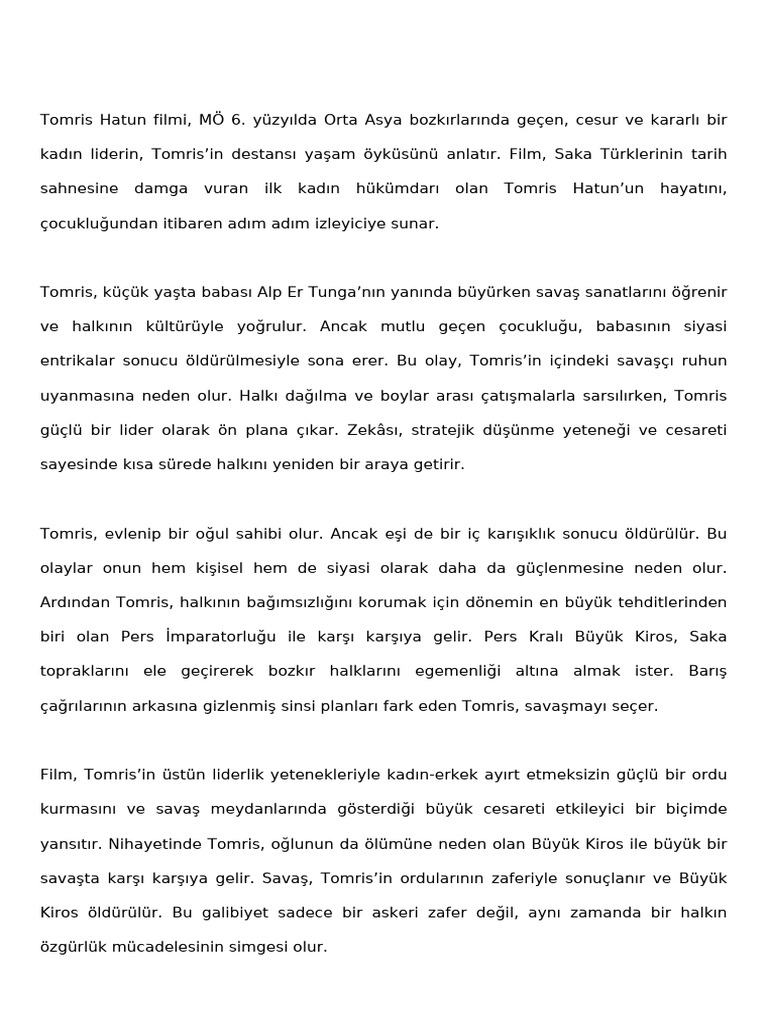 Tomris Hatun Film Ozeti | PDF